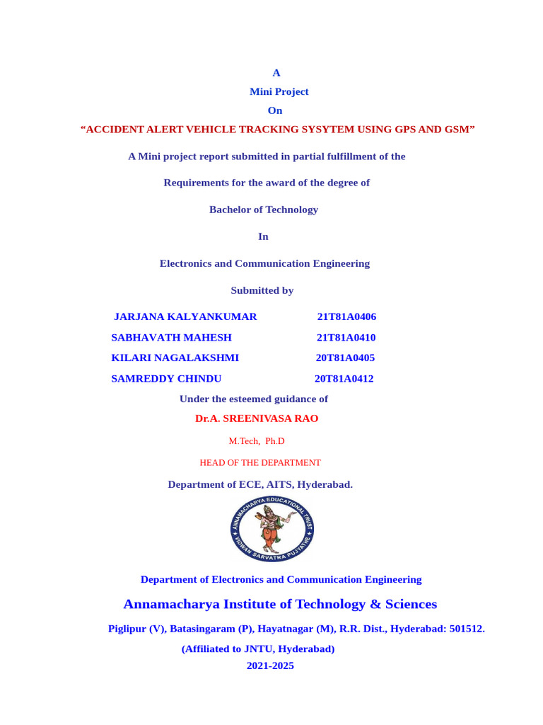 Mini Project Front Page Kalyan | PDF | Rectifier | Electrical Components