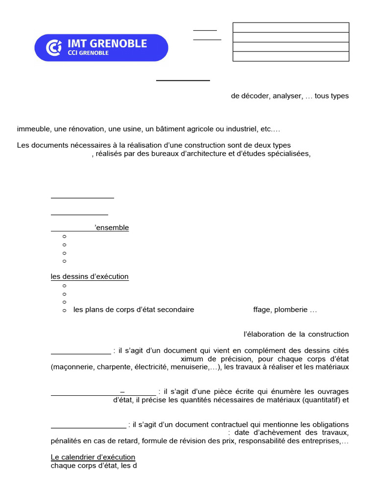 Lecture de Plan | PDF | Génie du bâtiment | Ingénierie civile