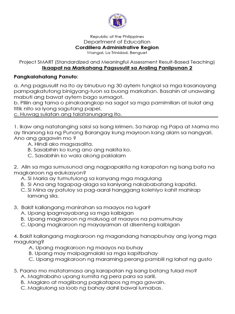 TQ_Q4_Araling Panlipunan_2 - BENJAMIN DIOAL | PDF