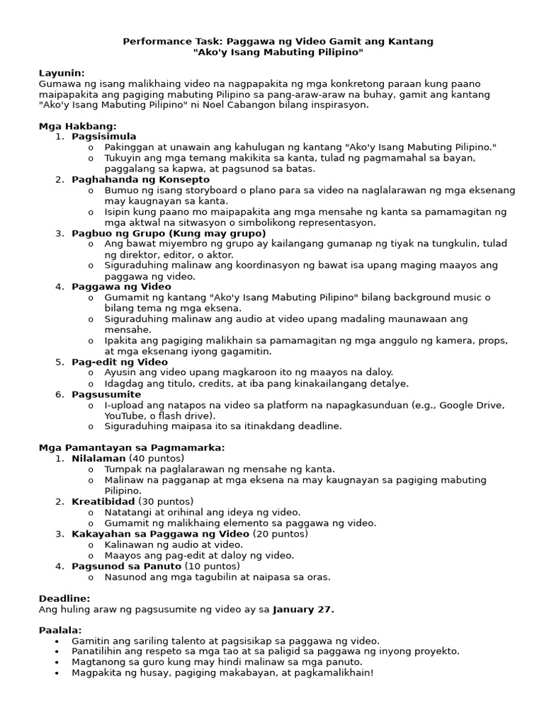 ESP 10 - Performance Task | PDF