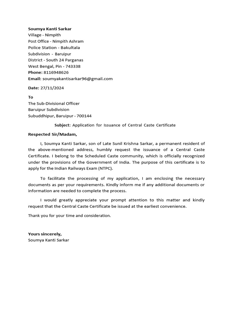 Central Cast Certificate | PDF