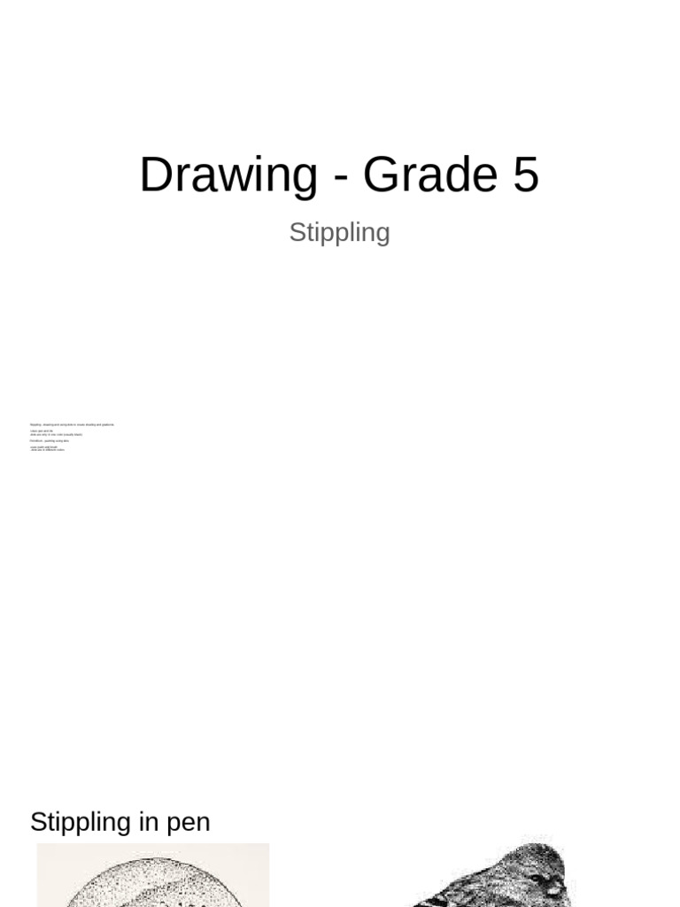 Drawing - Stippling Grade 5 | PDF