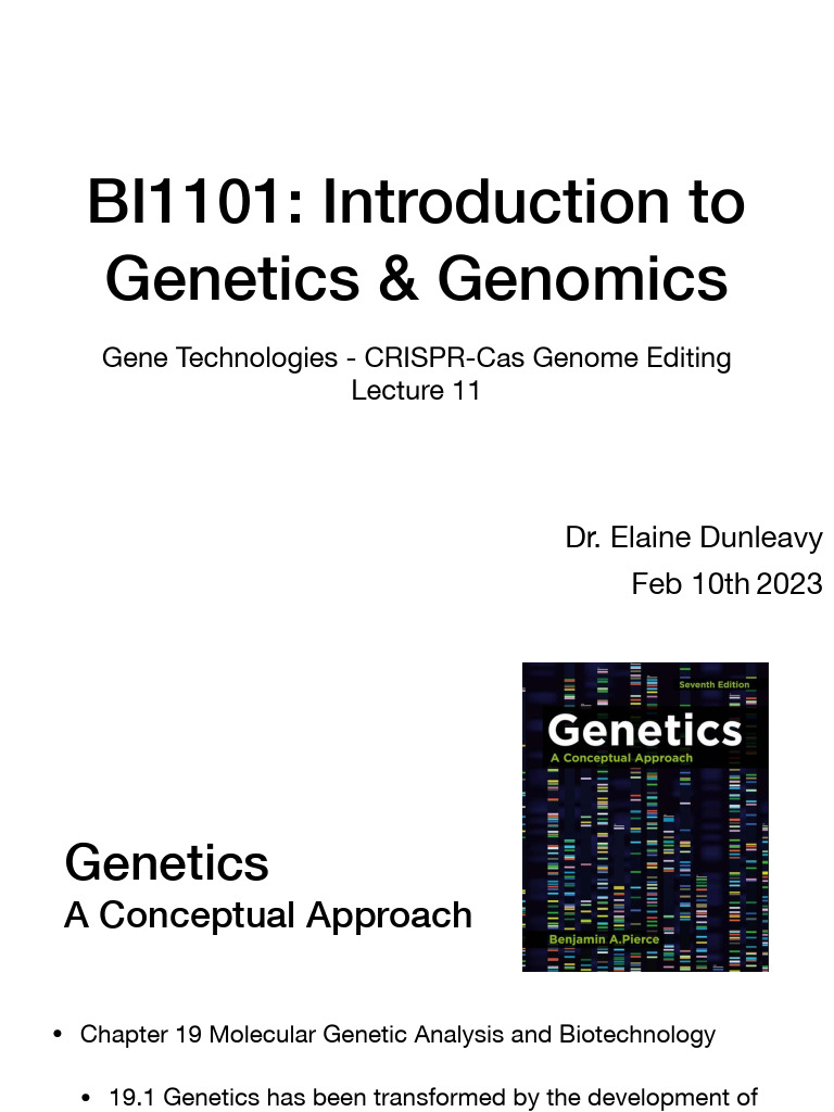 BI1101 Lecture11 CRISPRCAS | PDF | Crispr | Dna