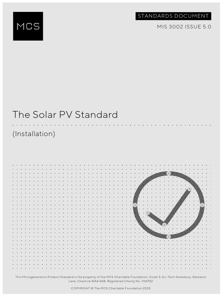 MCS MIS 3002 Solar PV Installation Standard | PDF | Photovoltaics ...