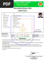 KU A Unit Admit Card | PDF