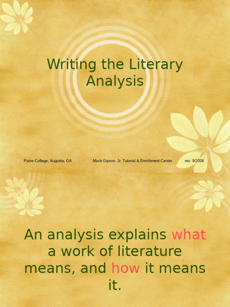 Write-a-Literary-Analysis | PDF | Narration