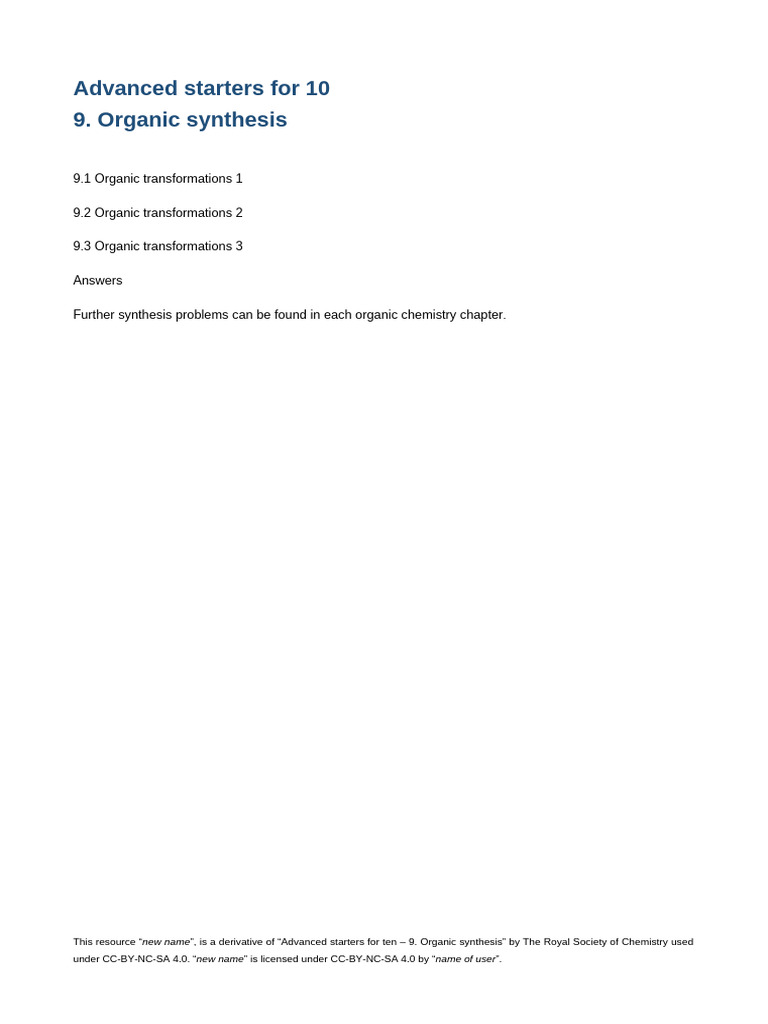 Organic Synthesis | PDF