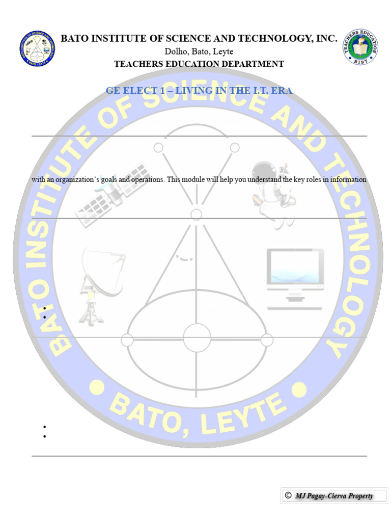 GE ELECT 1 - The People in The Information Systems | PDF | Information System | Databases