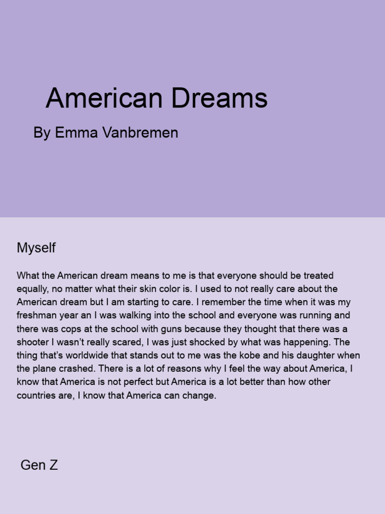 Gen Z's View on the American Dream | PDF