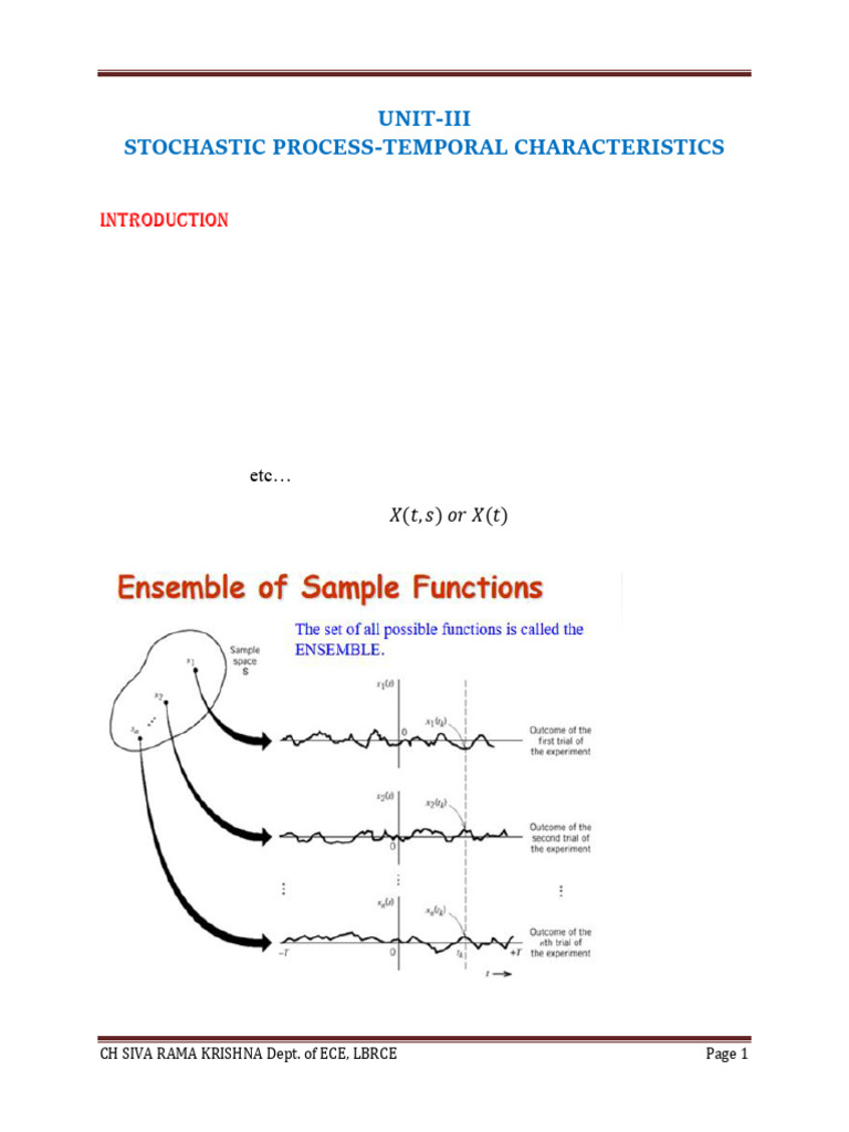 Random Variable and Stochastic ProcessUNIT-3 | PDF | Probability Distribution | Stochastic Process