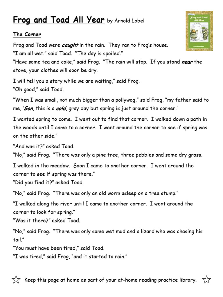 Frog and Toad: A Year of Friendship | PDF | Frog
