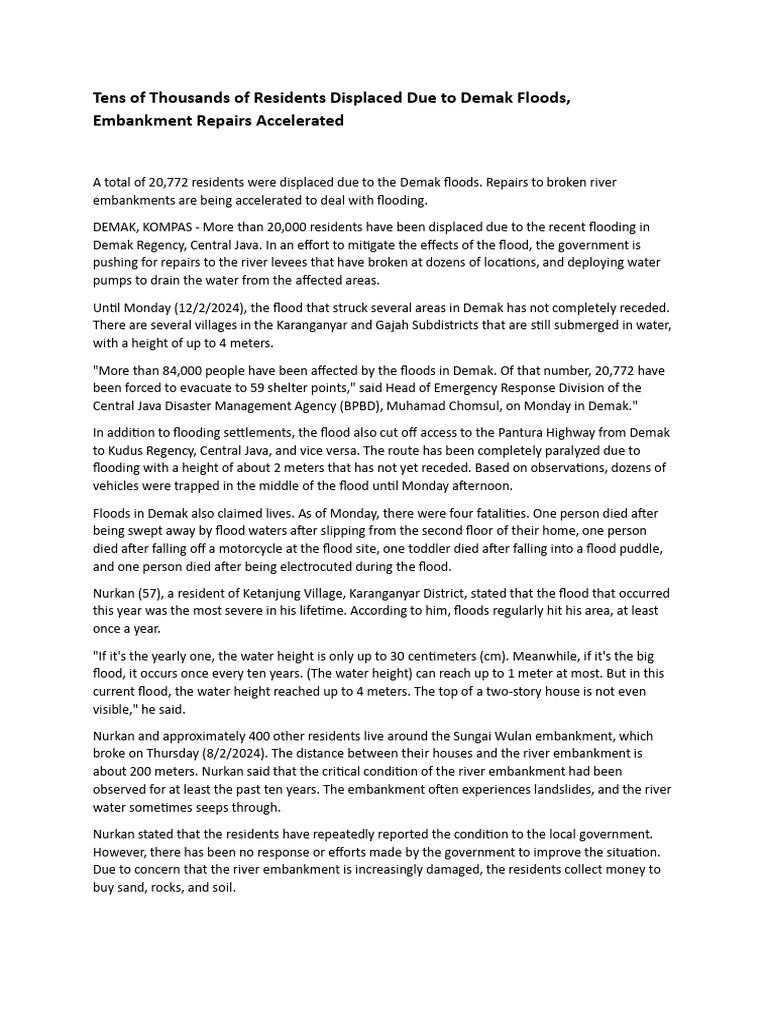 TEKS NEWS ANCHOR BANJIR | PDF | Agriculture | Flood