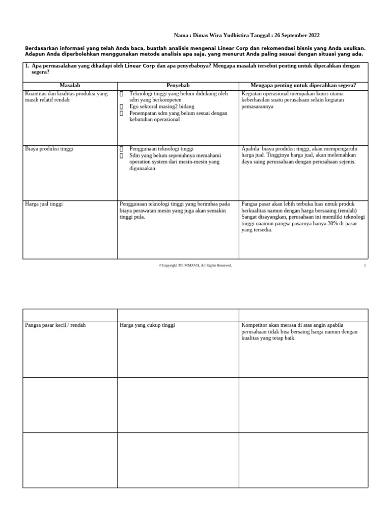 Soal Case Study & Lembar Jawaban | PDF