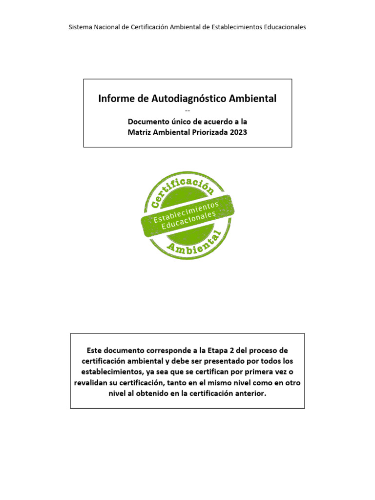 Informe de Autodiagnostico Documento Unico 2023 | PDF