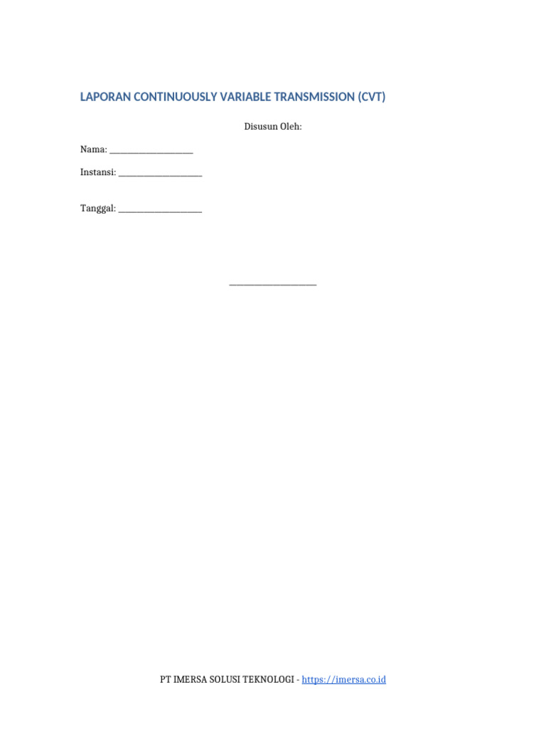 Laporan Tentang CVT | PDF