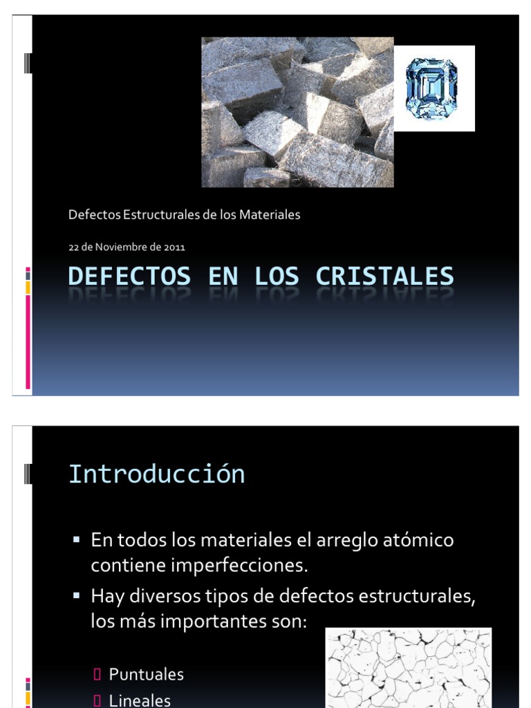 Defectos Estructurales en Materiales | PDF | Dislocación | Cristalografía