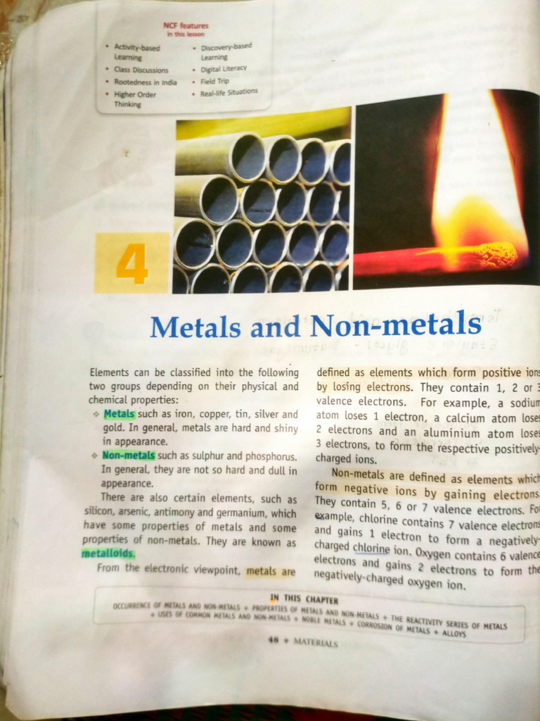 Metal and Non-Metal Class 8 | PDF