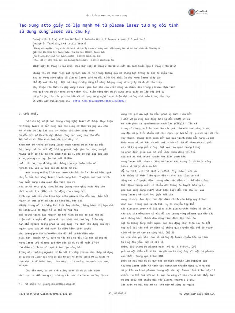 Paper PhysPlasm Y2015 M03 D06 V22 R033105-2 | PDF