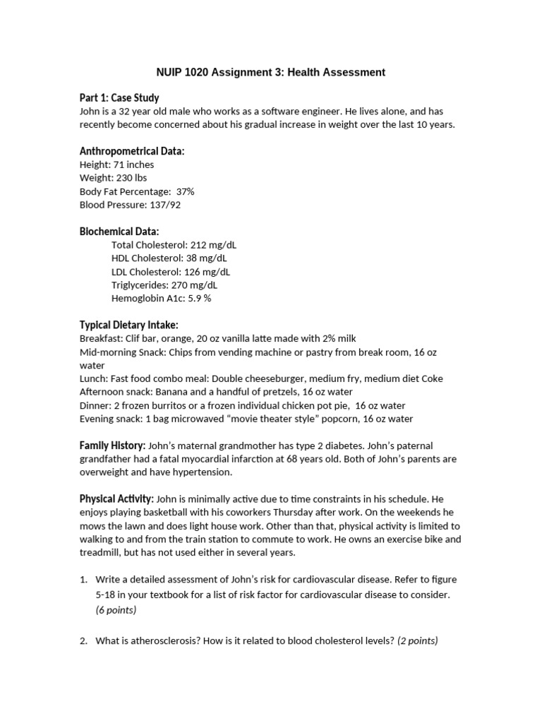 A3-Health Assessment_U (1) | PDF | Body Mass Index | Hypertension