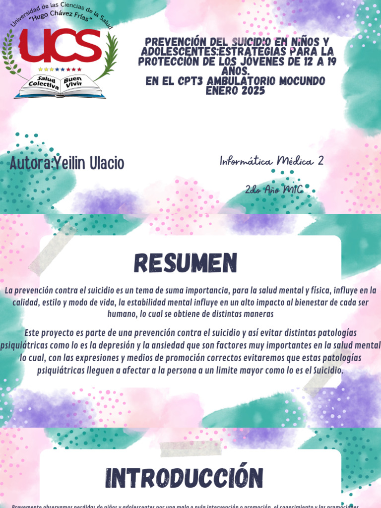 Presentación Proyecto Creativo Infantil Acuarela Multicolor Rosa ...