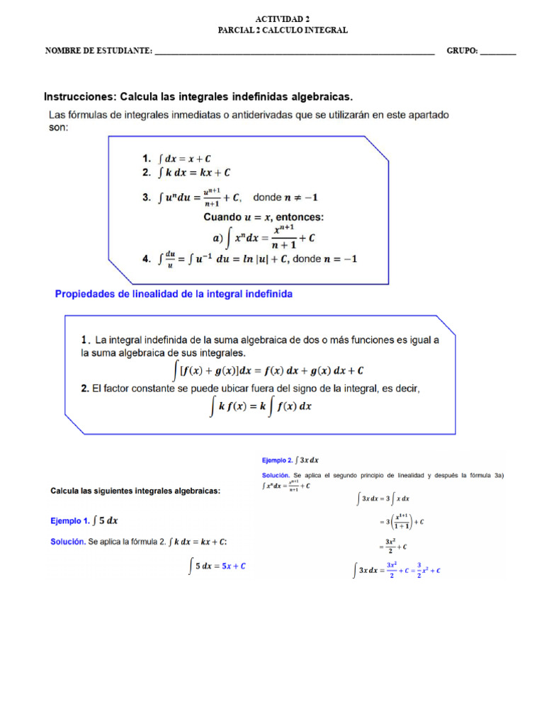 Actividad 3 Parcial 2 Calculo Integral SUBIR | PDF