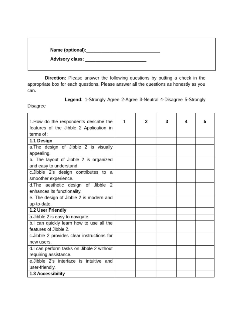 Modified Questionnaire Group 2 | PDF