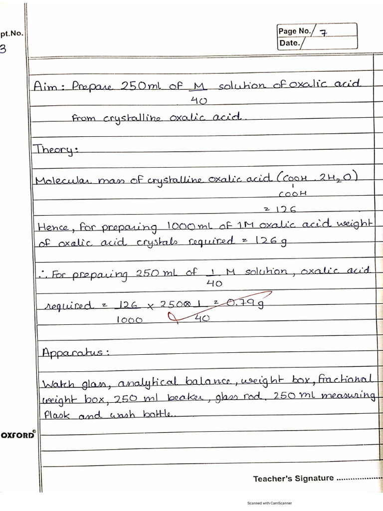Chemistry Practical Upto Experiment 10 Pdf