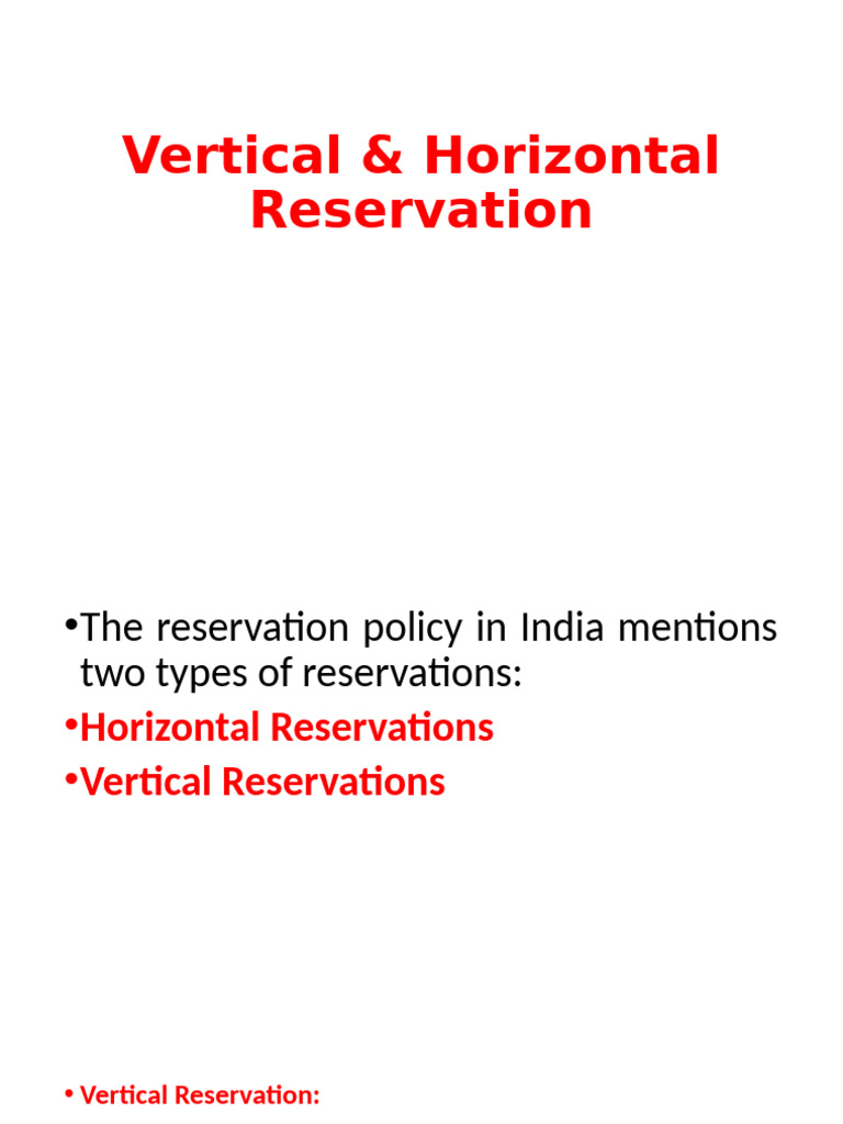 Vertical & Horizontal Reservation | PDF | Social Inequality ...