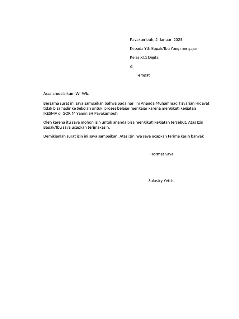 Surat Izin Rian | PDF