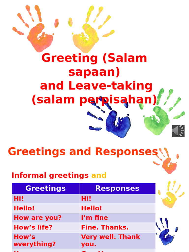 Greeting and Leave-Taking | PDF