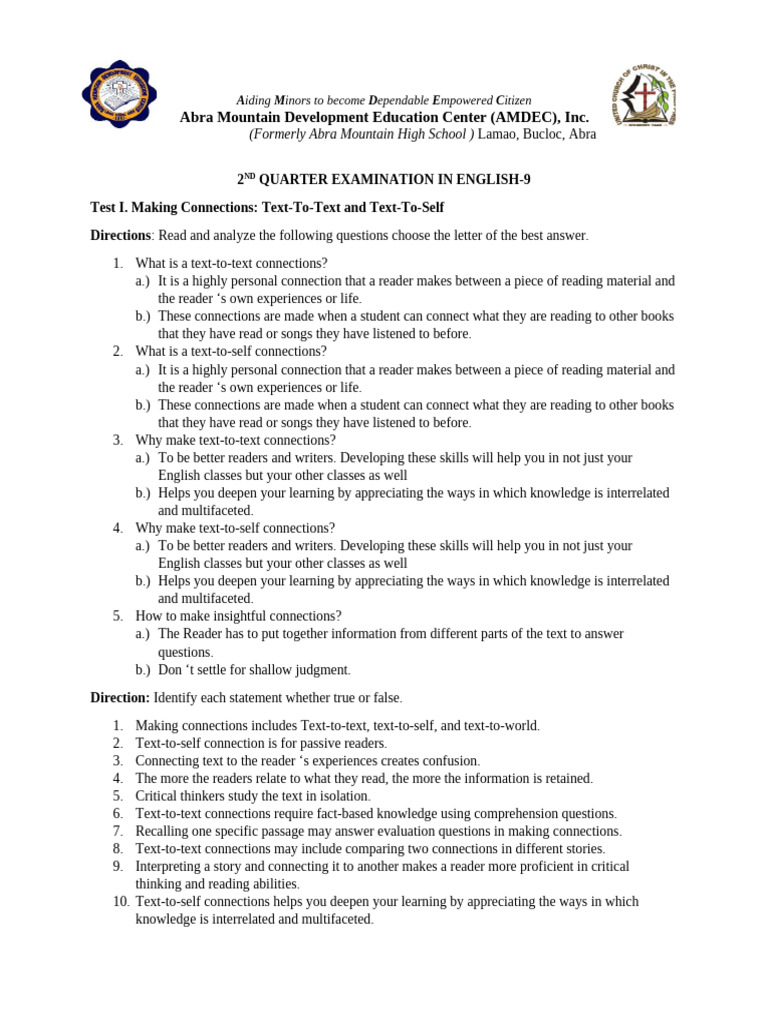 2nd Quarter Grade-9 | PDF | Cognition