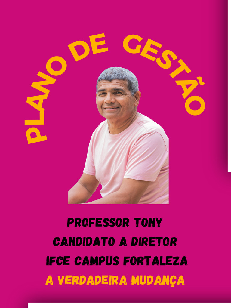 Plano de Gestão Prof. Tony IFCE Fortaleza | PDF