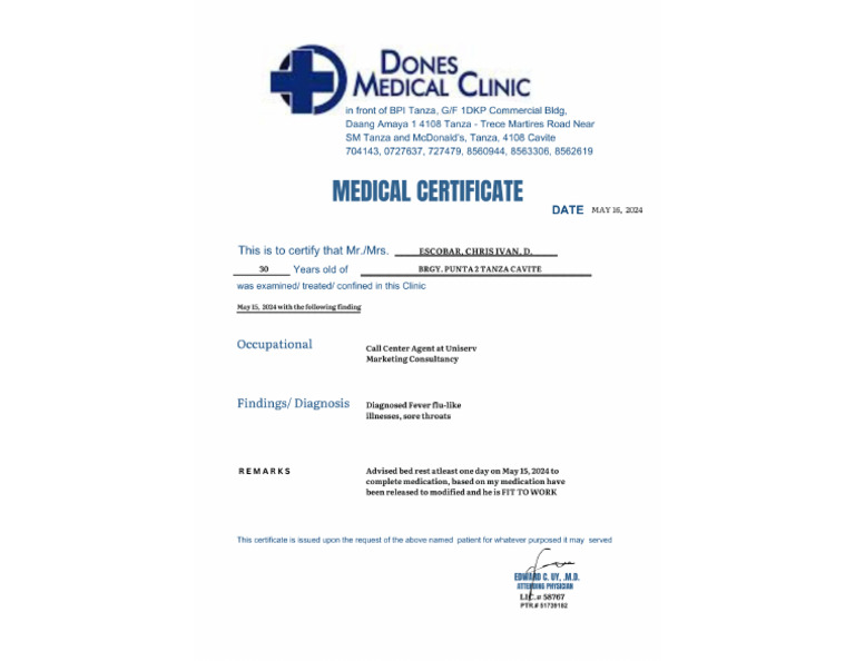 Med Cert | PDF
