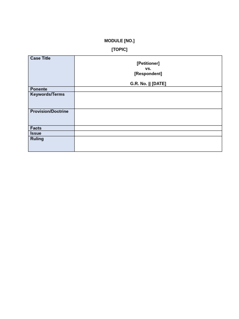 Format Case Digest PFR | PDF