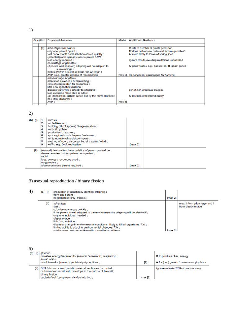 Y11 Reproduction EXTRA Question Answer | PDF