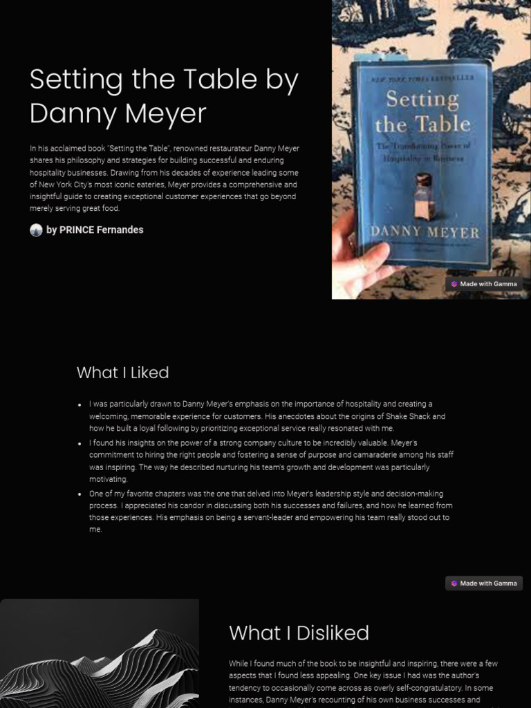 Insights from Danny Meyer's Hospitality Guide | PDF | Leadership ...