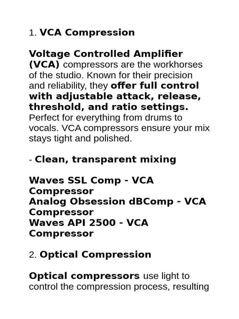 Compression Types for Audio Pros | PDF