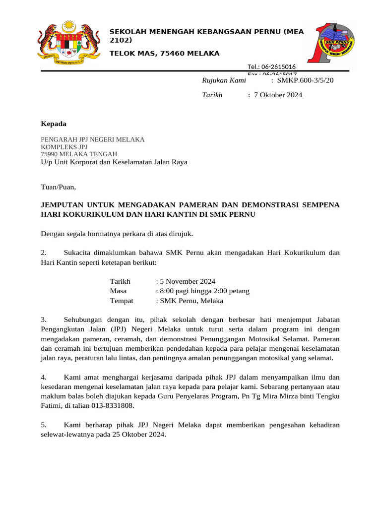 Surat Jemputan Pameran JPJ | PDF