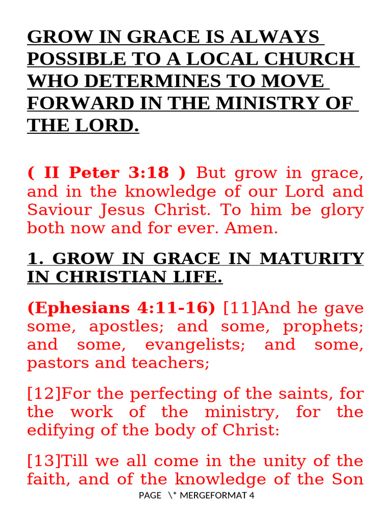 Grow in Grace Is Always Possible To A Local Who Determines To Move ...