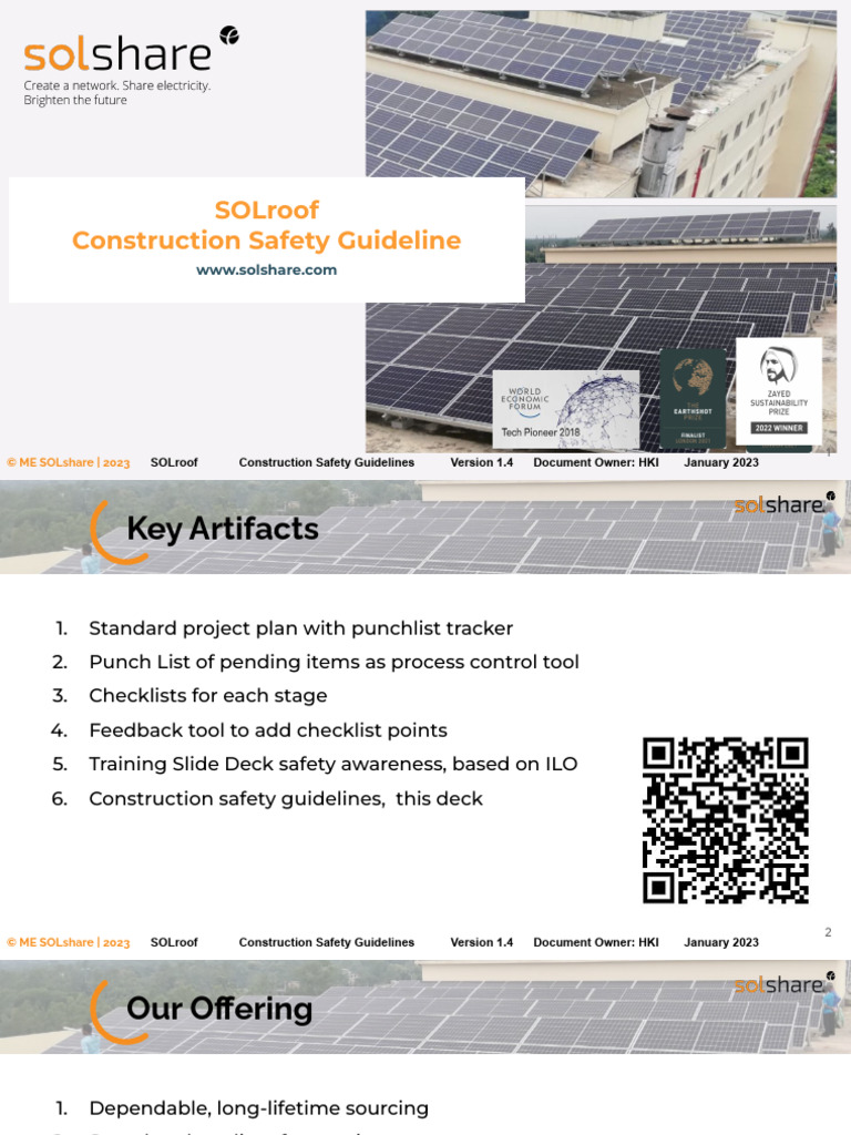 2022 01 SOLroof Construction Safety Guideline v1.4 | PDF