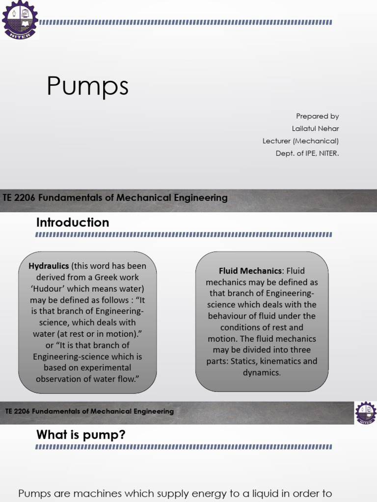 Lecture-8 - Centrifugal and Reciprocating Pump | PDF | Pump | Applied ...