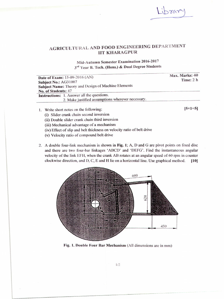 2016_AG31007_Theory_and_Design_of_Machine_Element_MA | PDF | Belt (Mechanical) | Kinematics