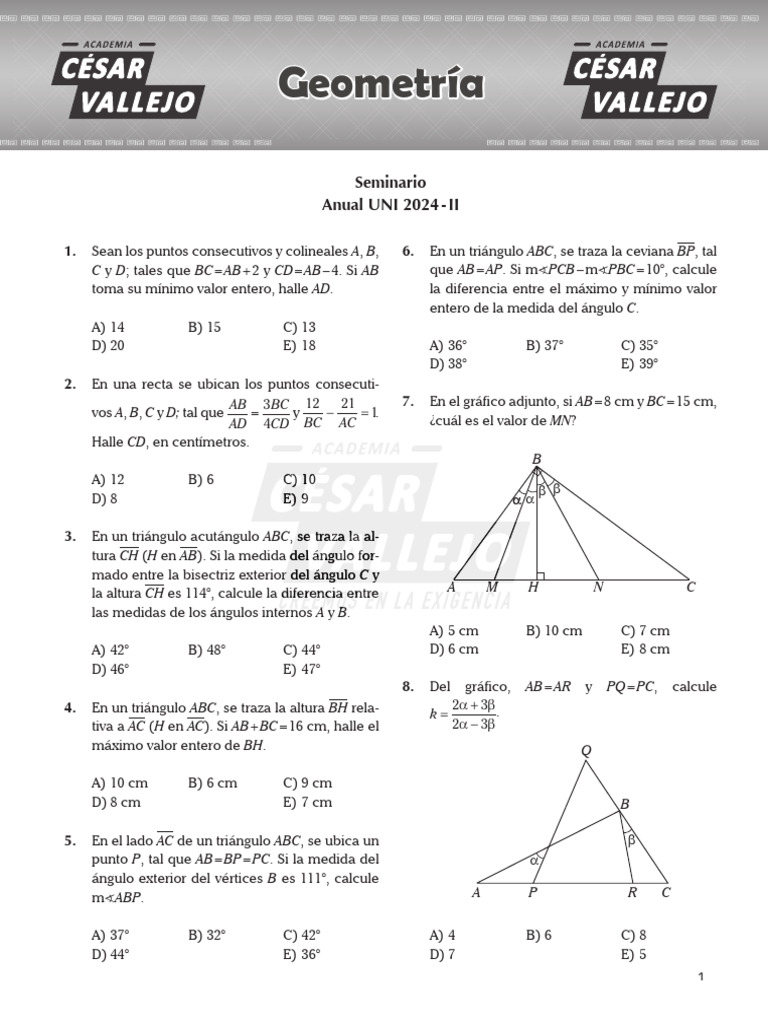 Seminario GE ACV | PDF | Triángulo | Geometría