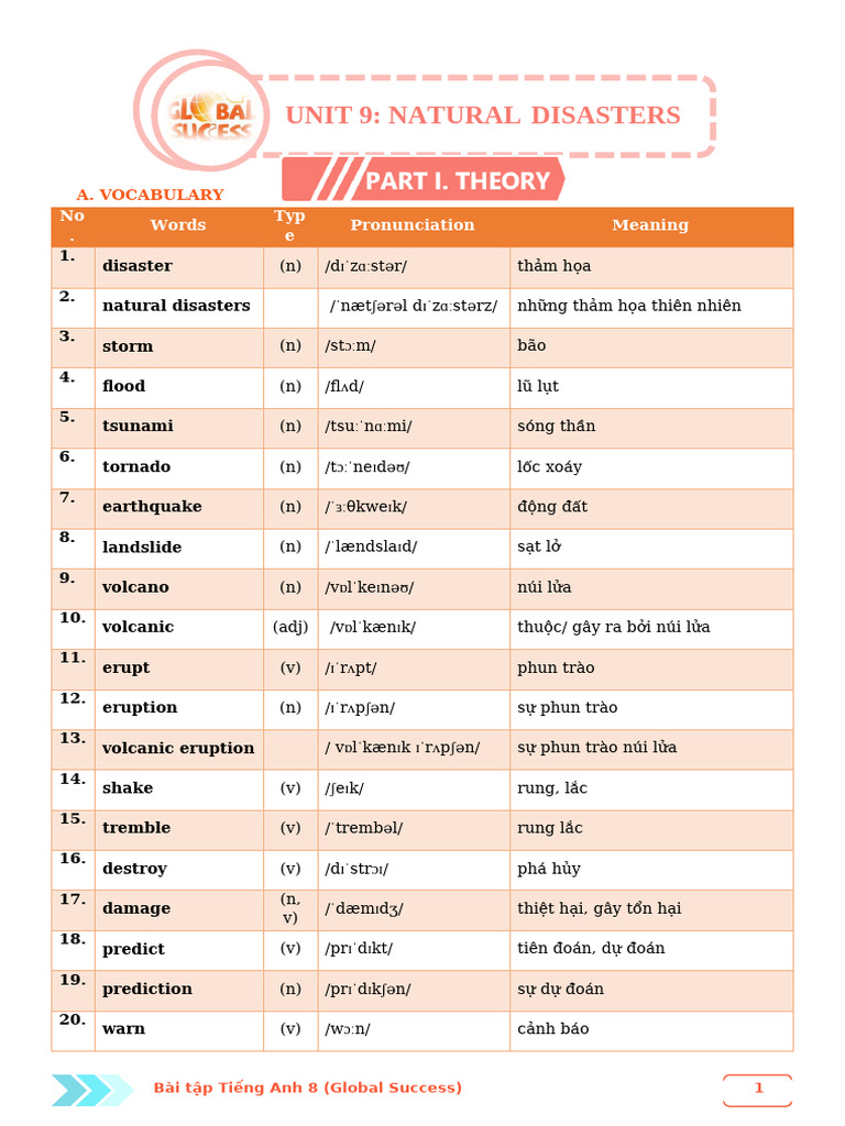 Global 8 - Unit 9 | PDF