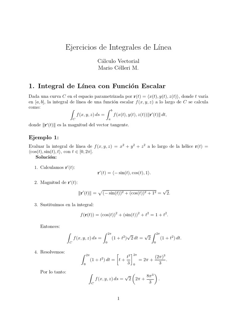 Nota Ej Int Linea 3var | PDF | Integral | Vector Euclidiano