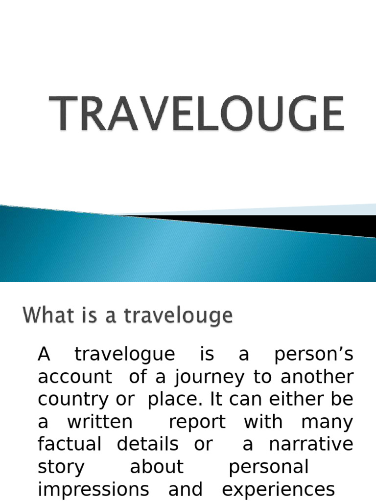 Travelogue | PDF | Travel Literature | Human Communication
