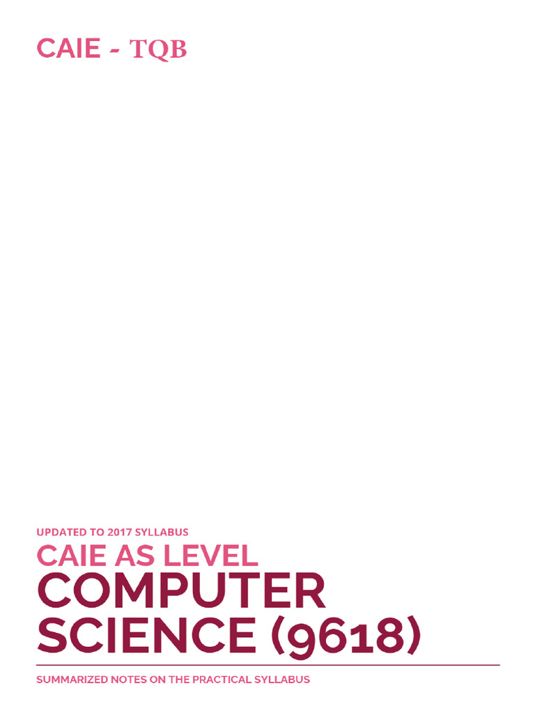 Cambridge International Computer Science 2 | PDF