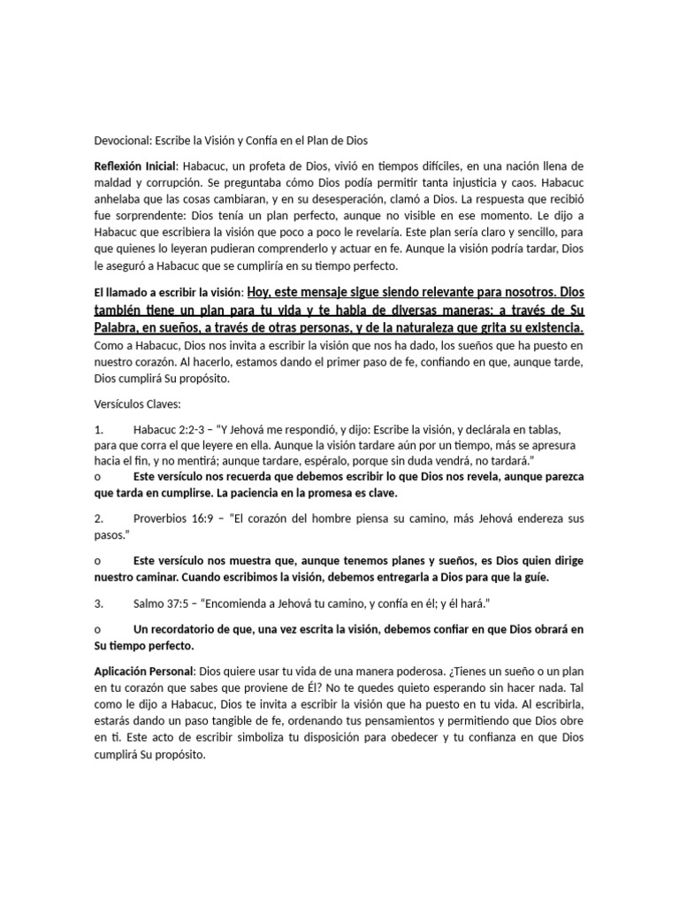 Predica Proyectos de Dios | PDF | Dios