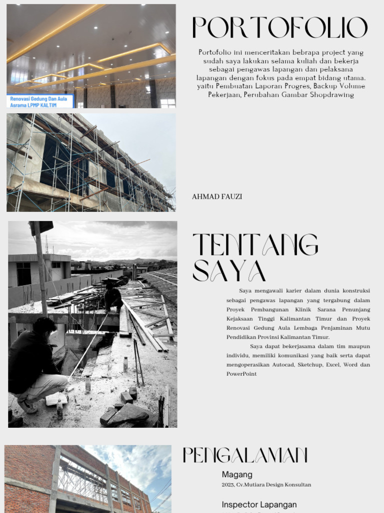 Portofolio Proyek Konstruksi Ahmad Fauzi | PDF