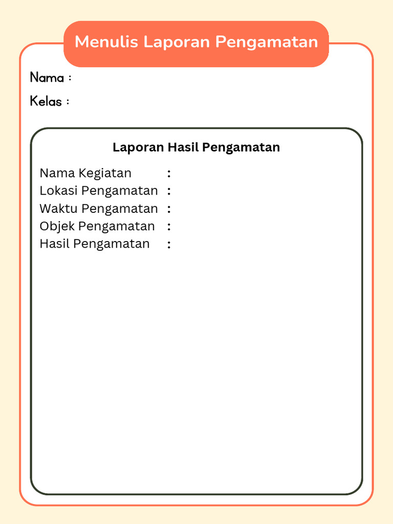 LKPD Bahasa Indonesia Menulis Laporan Pengamatan | PDF
